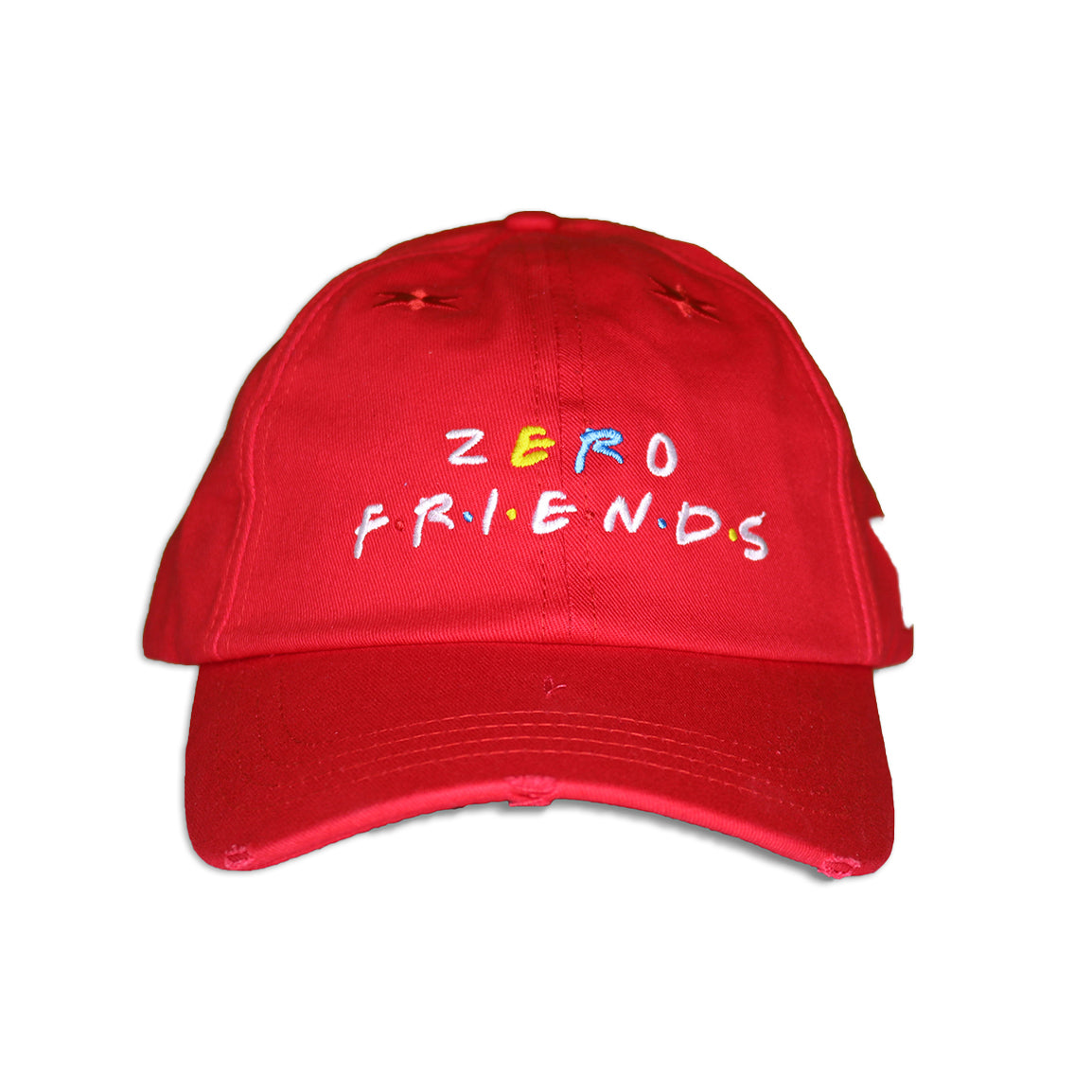ACHILLE APPAREL CLASSIC ZERO FRIENDS DAD HAT (RED) - SK305.COM – SobeSoles